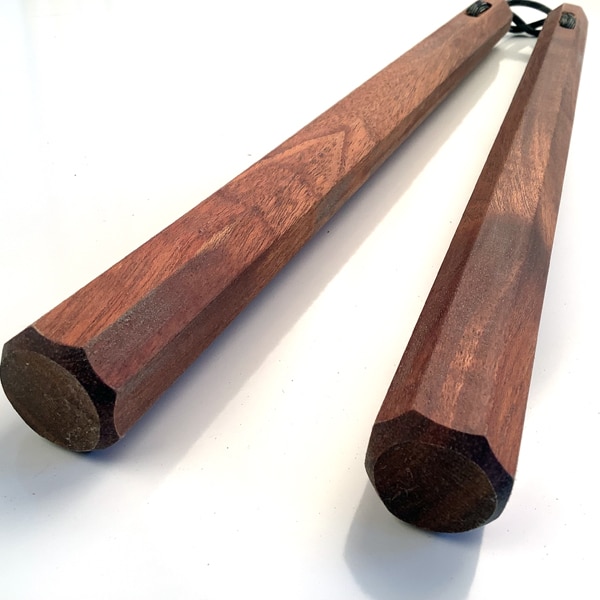 Real Professional Handmade Long Mahogany Nunchaku